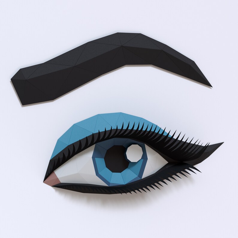Papercraft 3D MAKEUP SMOKEY EYE Pepakura Low Polygonal Paper - Etsy
