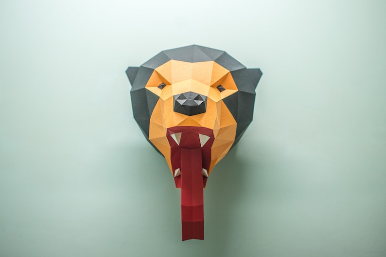 Papercraft 3D MALAYAN SUN BEAR Head Pepakura Pdf Template - Etsy