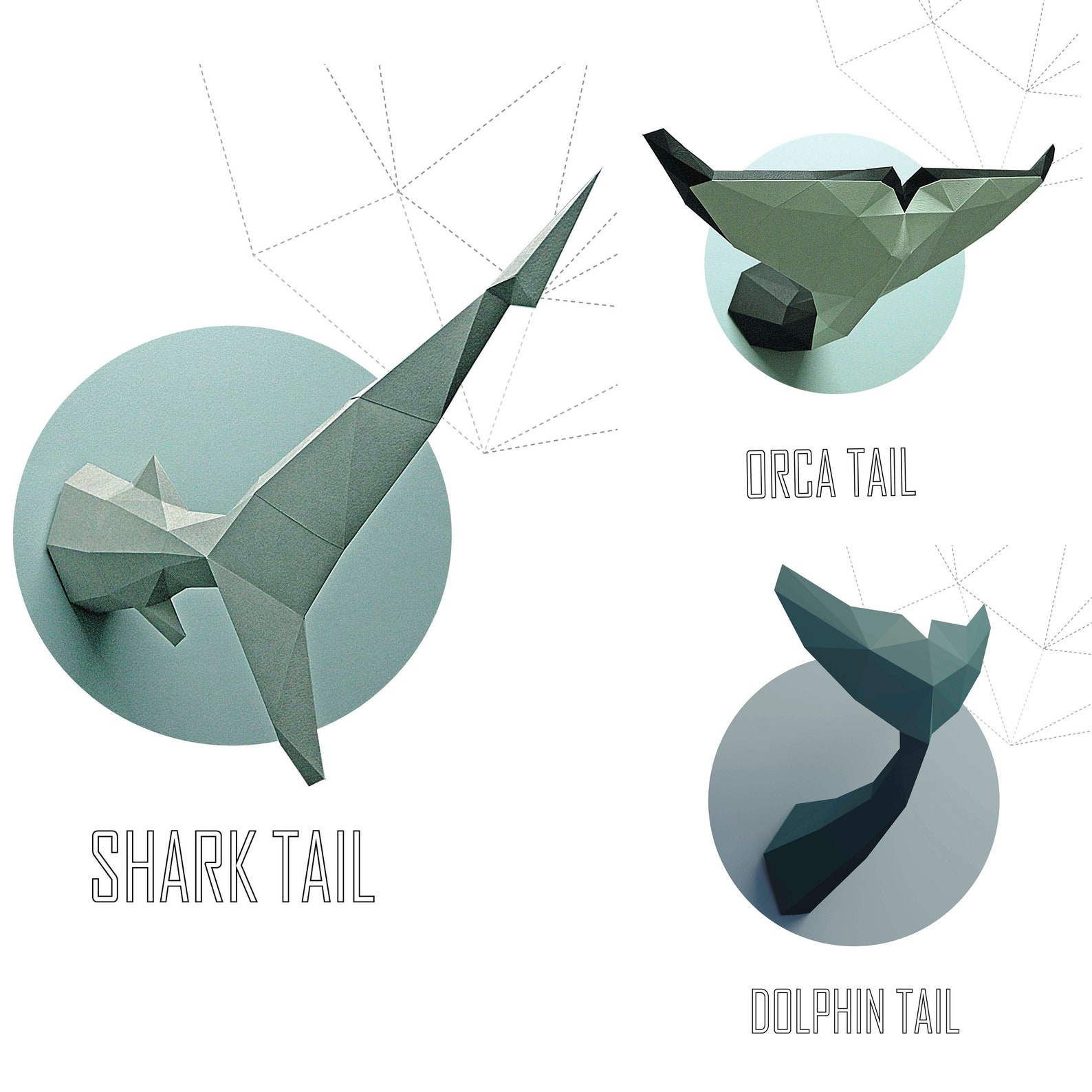 Papercraft 3d Sea FISH TAIL PACK 3 in 1 Cartoon Animal Paper - Etsy