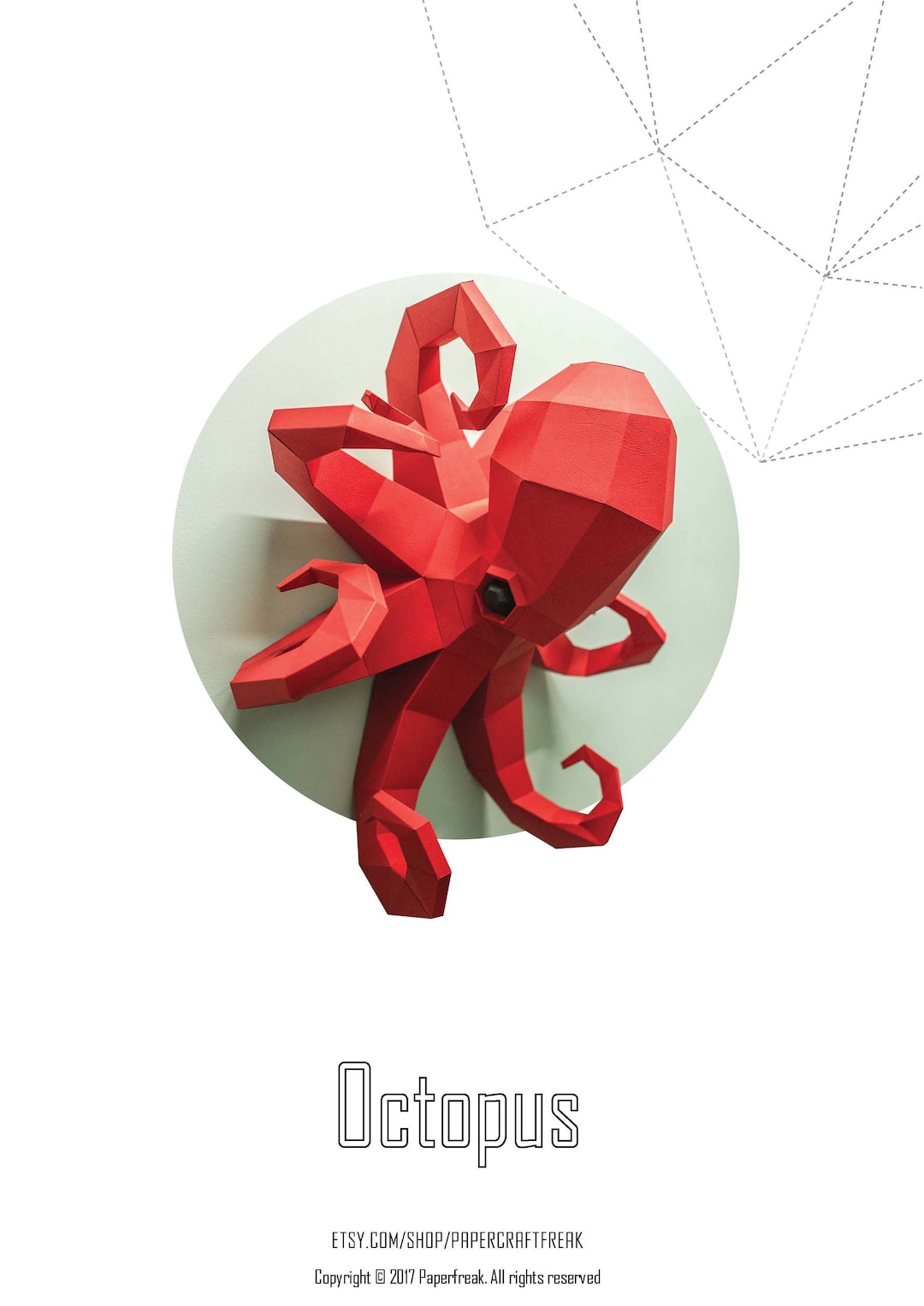 Papercraft OCTOPUS 3D Pepakura Sea Creatures Paperfreak Low Poly ...