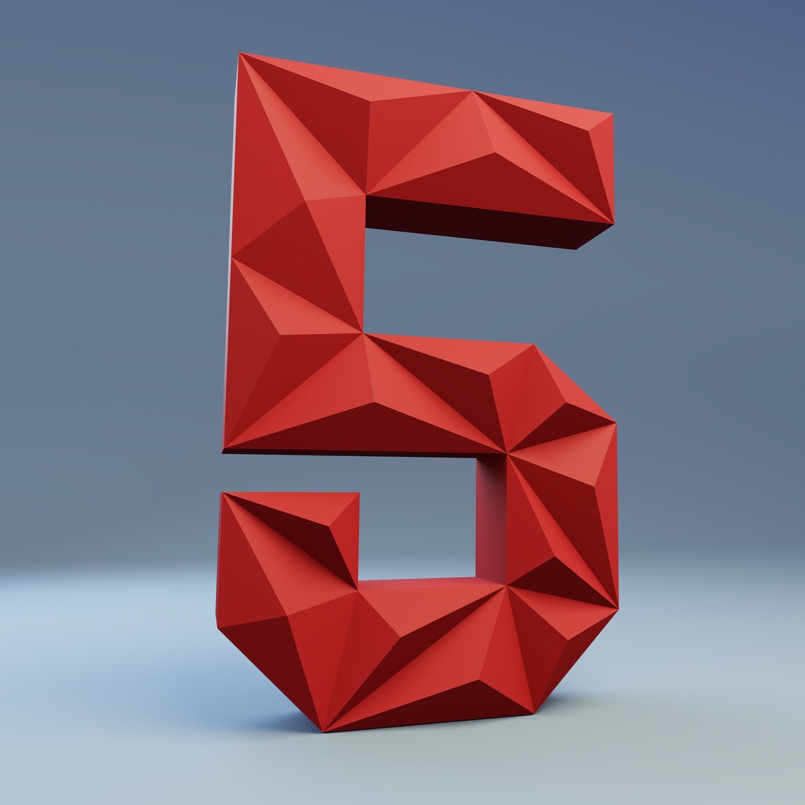 Papercraft 3D FIVE 5 NUMBER Birthday Party Decor Pepakura Low - Etsy