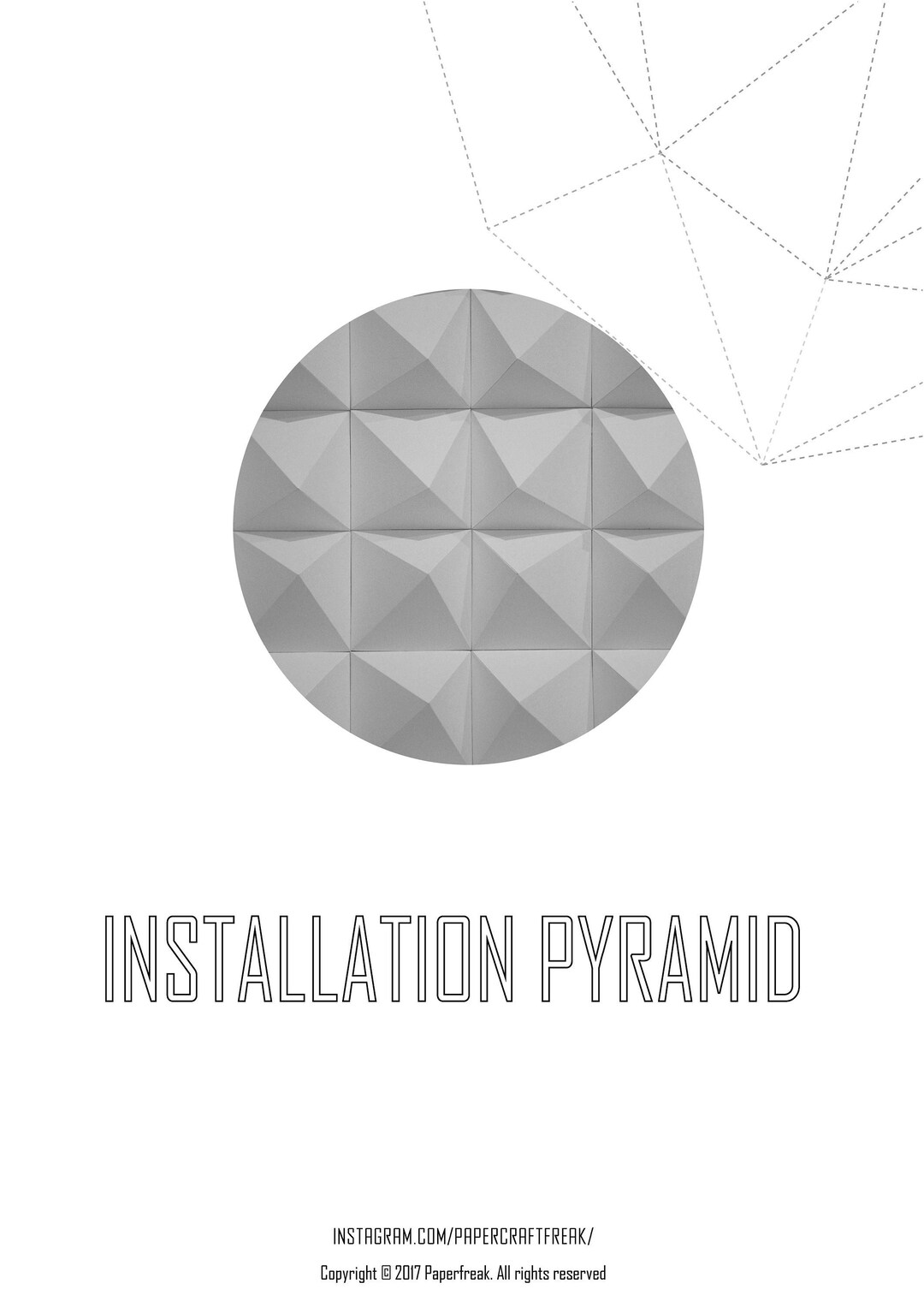 Papercraft 3D PYRAMID INSTALLATION Acoustic Panel Pepakura PDF Template ...