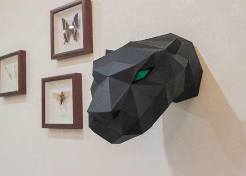 Papercraft 3D BLACK PANTHER Head LION Wild Cat or Tiger - Etsy