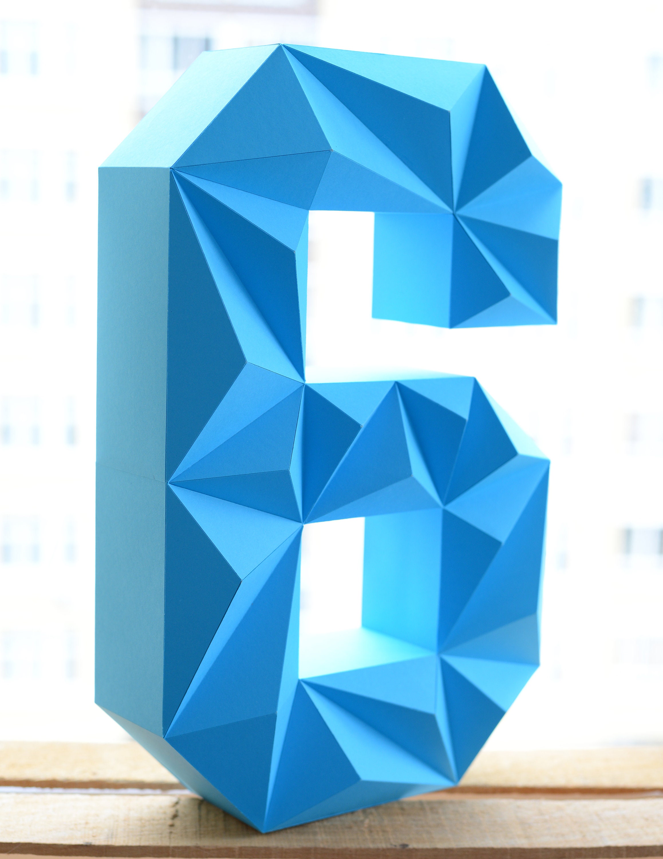 Papercraft 3D SIX 6 NUMBER Birthday Party Decor Pepakura Low - Etsy