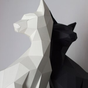 Papercraft 3D ORIENTAL CATS Sculpture Pepakura Gift for Cat Lover Low ...