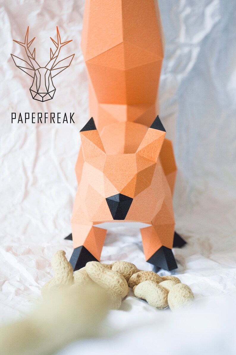 Papercraft 3d SQUIRREL 3D Type 1 Low Poly Paper Sculpture Diy - Etsy