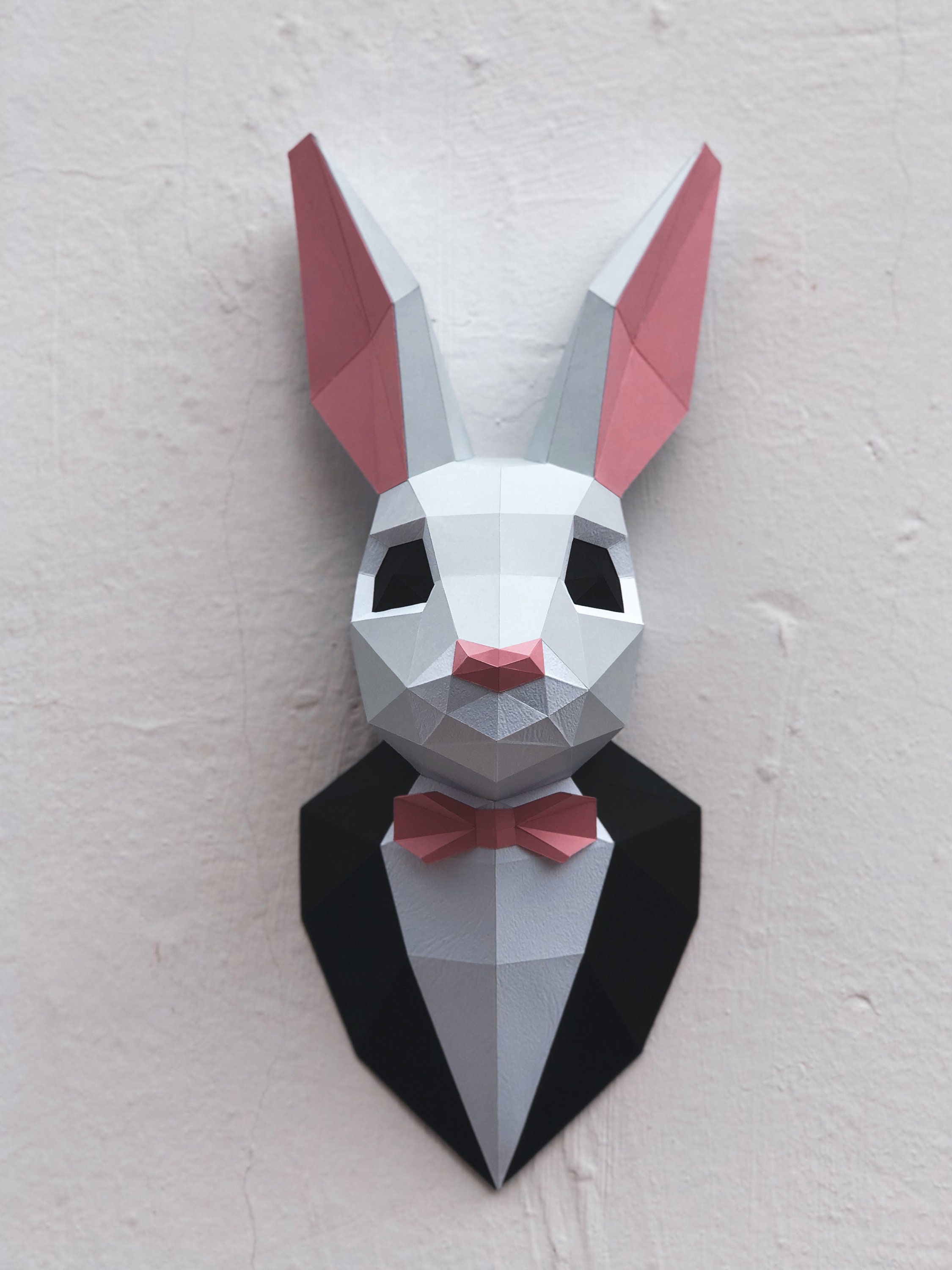 Papercraft 3D RABBIT BUNNY in SUIT Pepakura Low Poly Paper - Etsy