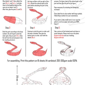 Papercraft 3d SNAKE 3D Python VIPER Low Poly Paper Sculpture Diy Gift ...