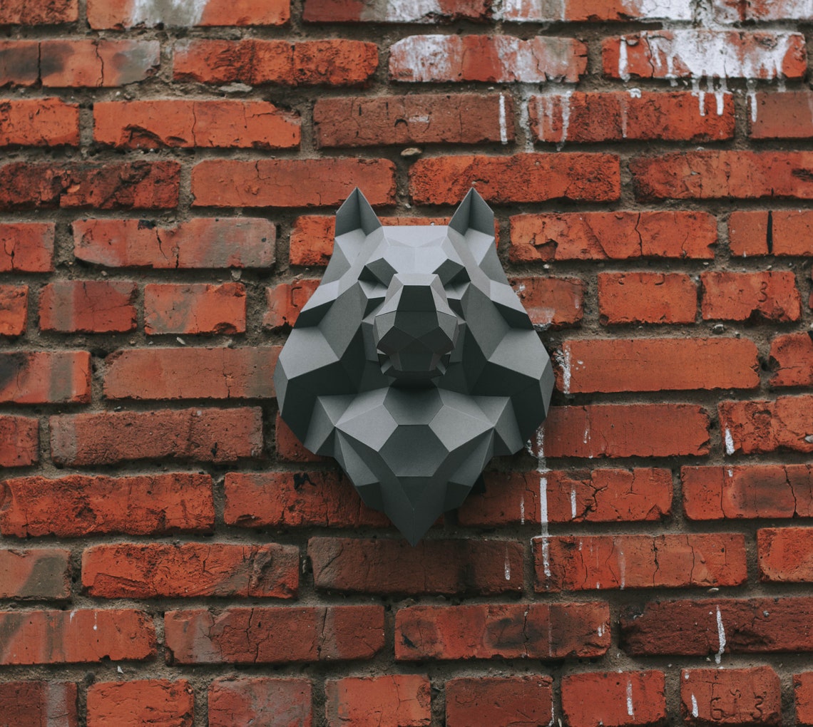 Papercraft 3D WOLF HEAD New Low Poly Paper Sculpture Diy Gift - Etsy UK