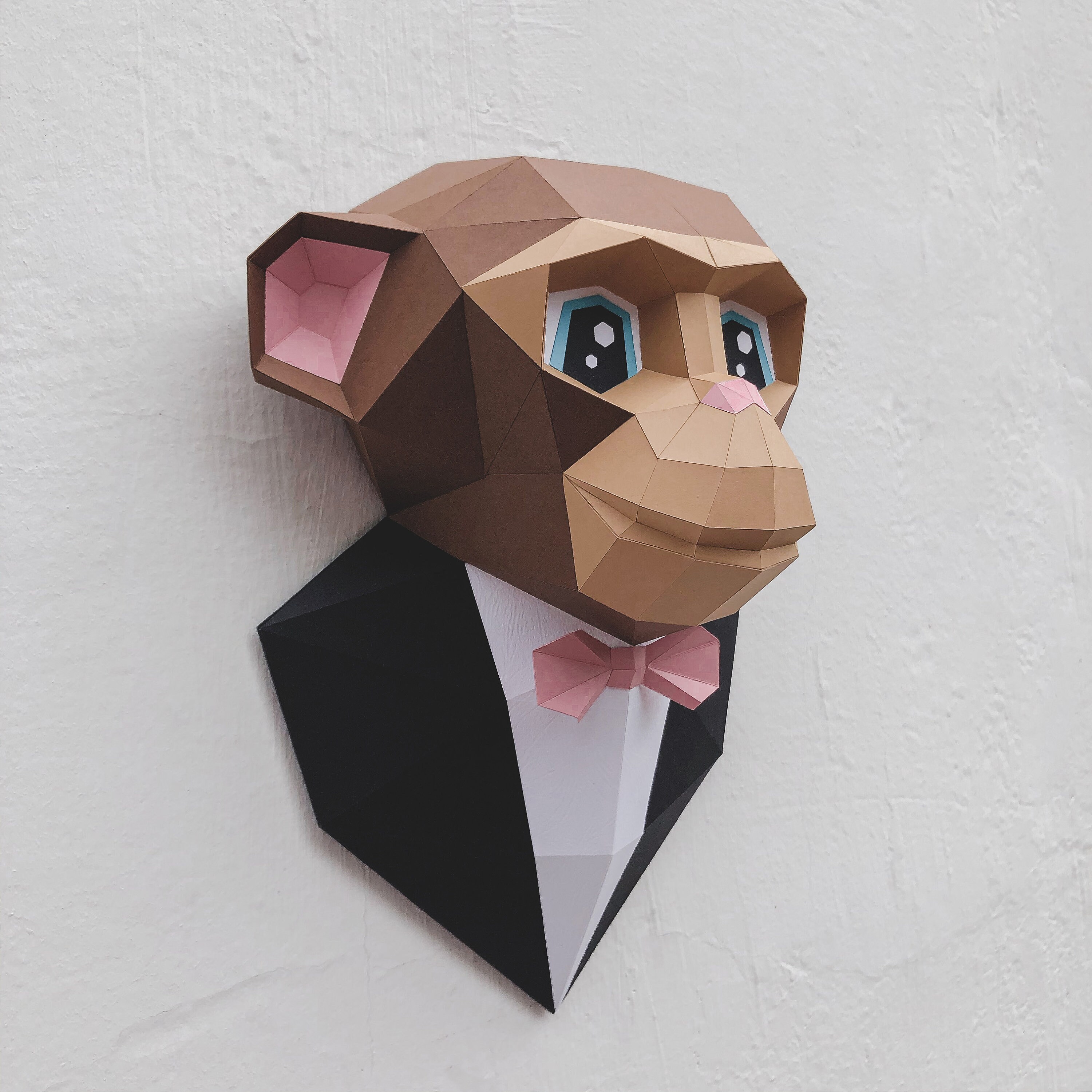 Papercraft 3D MONKEY in SUIT Pepakura Low Poly Paper - Etsy