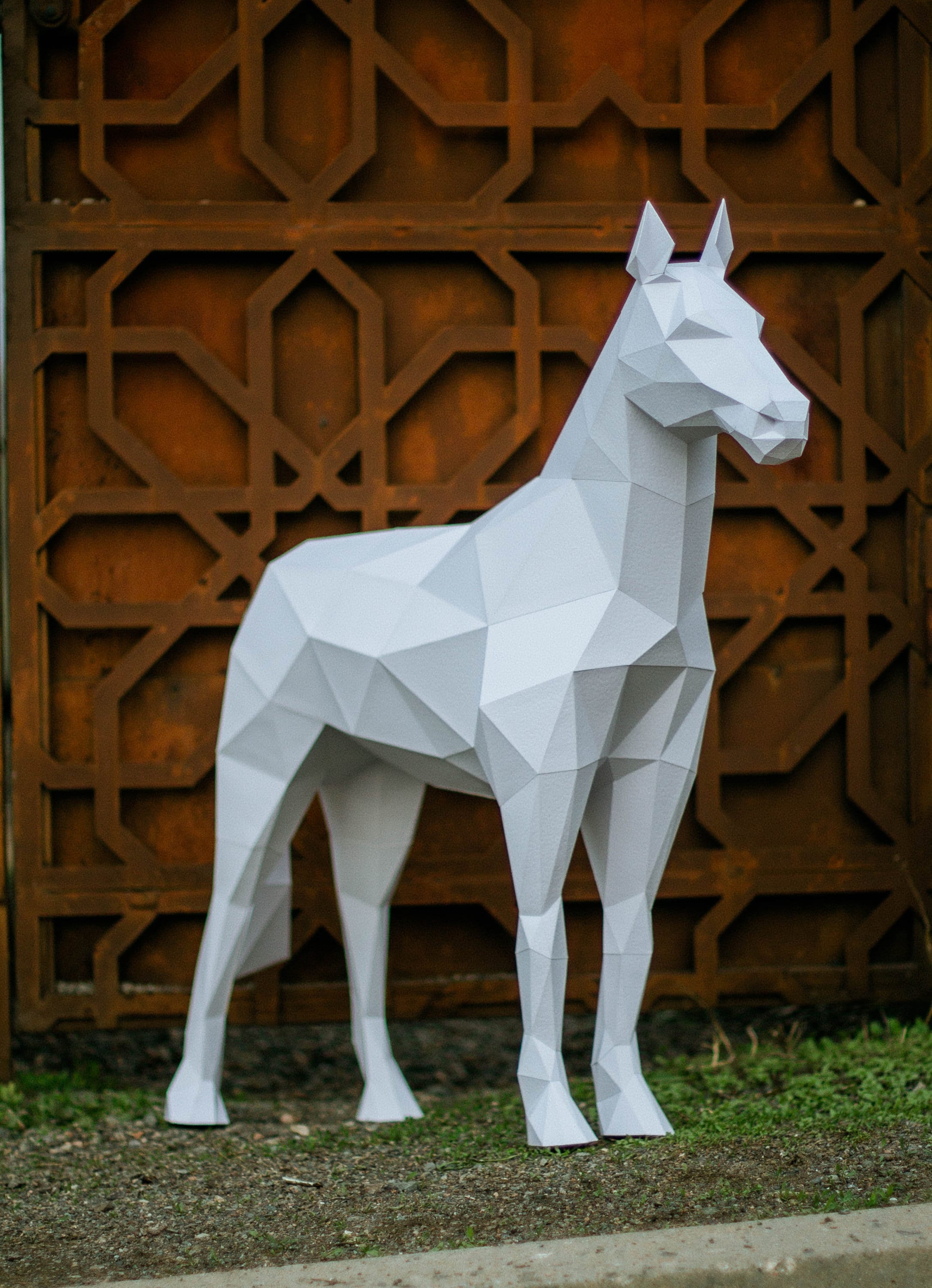 Papercraft 3D STANDING HORSE Low Poly Paper Sculpture DIY - Etsy UK