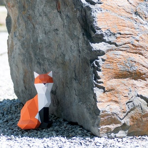 Papercraft 3D SMALL FOX Low Poly Paper Sculpture DIY Gift Decor for ...