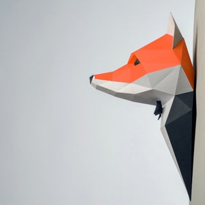 Papercraft 3D FOX IN SUIT Pepakura Low Poly Paper Sculpture Decor Foxy ...