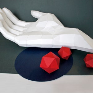 Papercraft 3D HAND WITH NAILS Pepakura Template Engagement Low ...