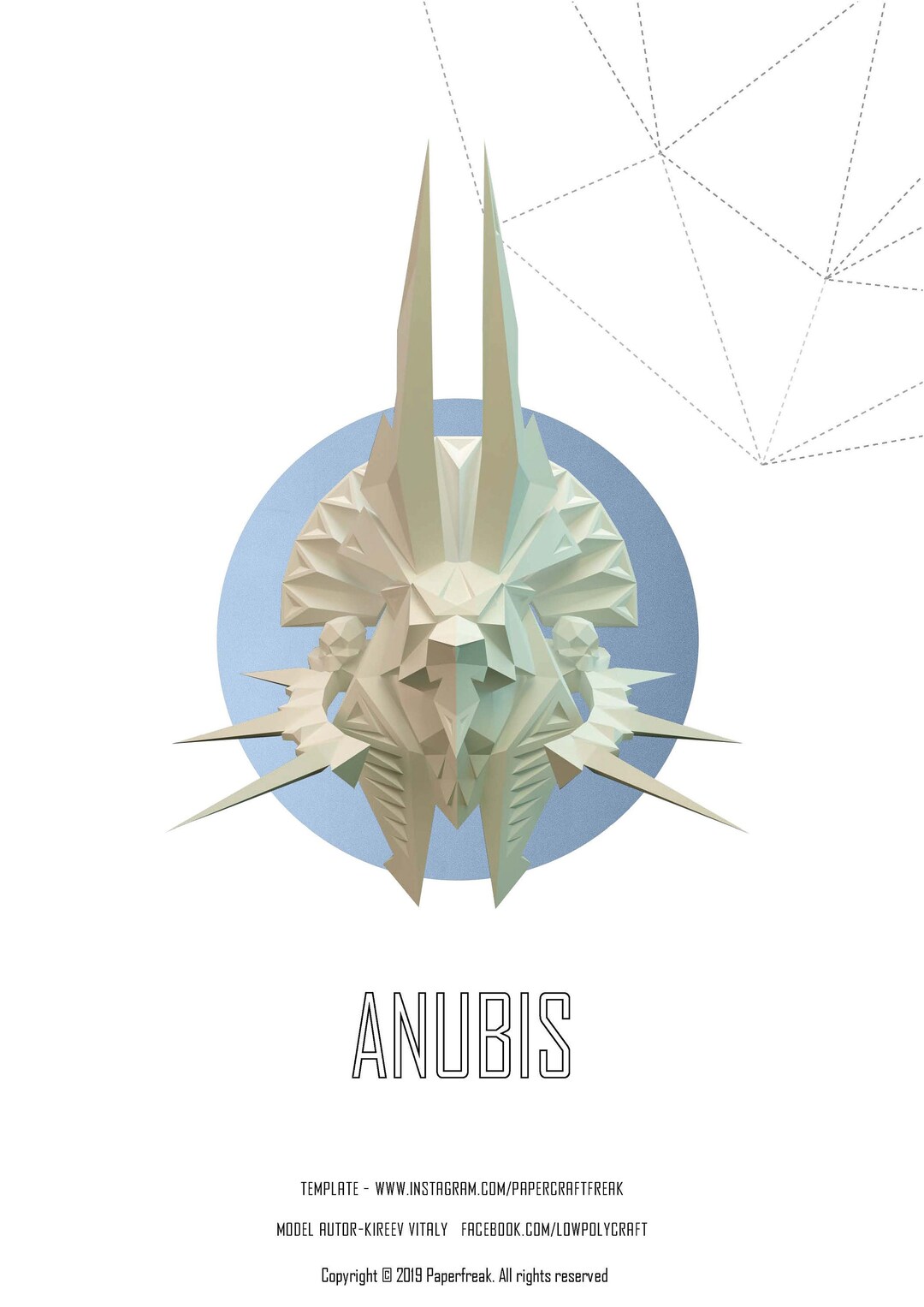 Papercraft 3D ANUBIS HEAD dios de Egipto pepakura pdf template - Etsy ...