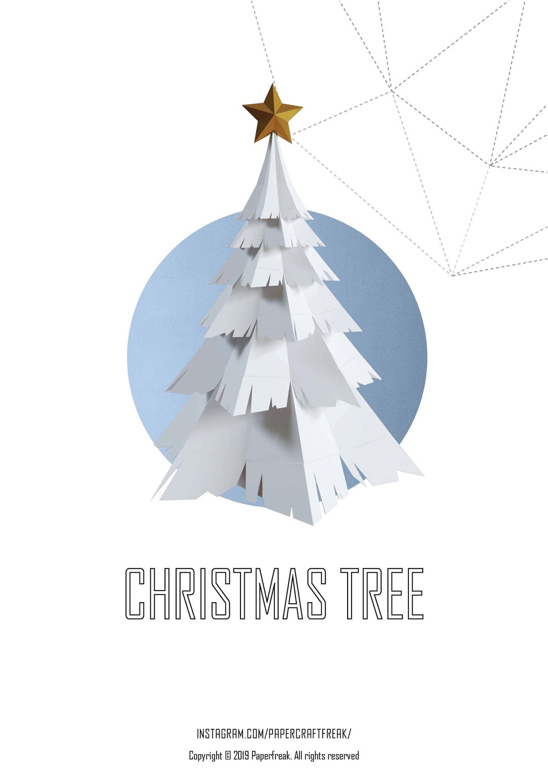 Papercraft 3D CHRISTMAS PINE TREE New Year Party Decor Pepakura Low ...