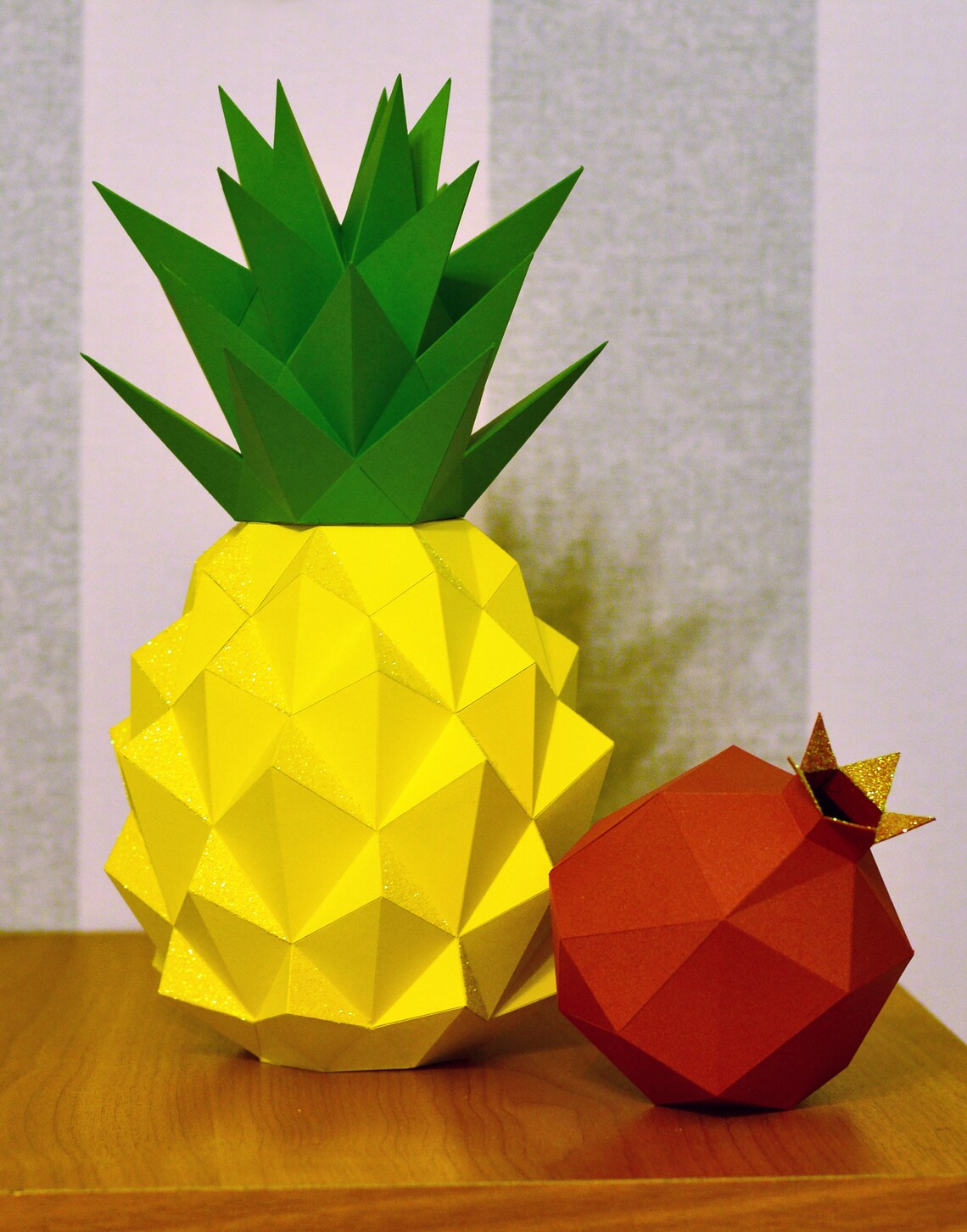 Papercraft 3D PINEAPPLE SET Pepakura Fruit Low Polygonal Paper - Etsy UK