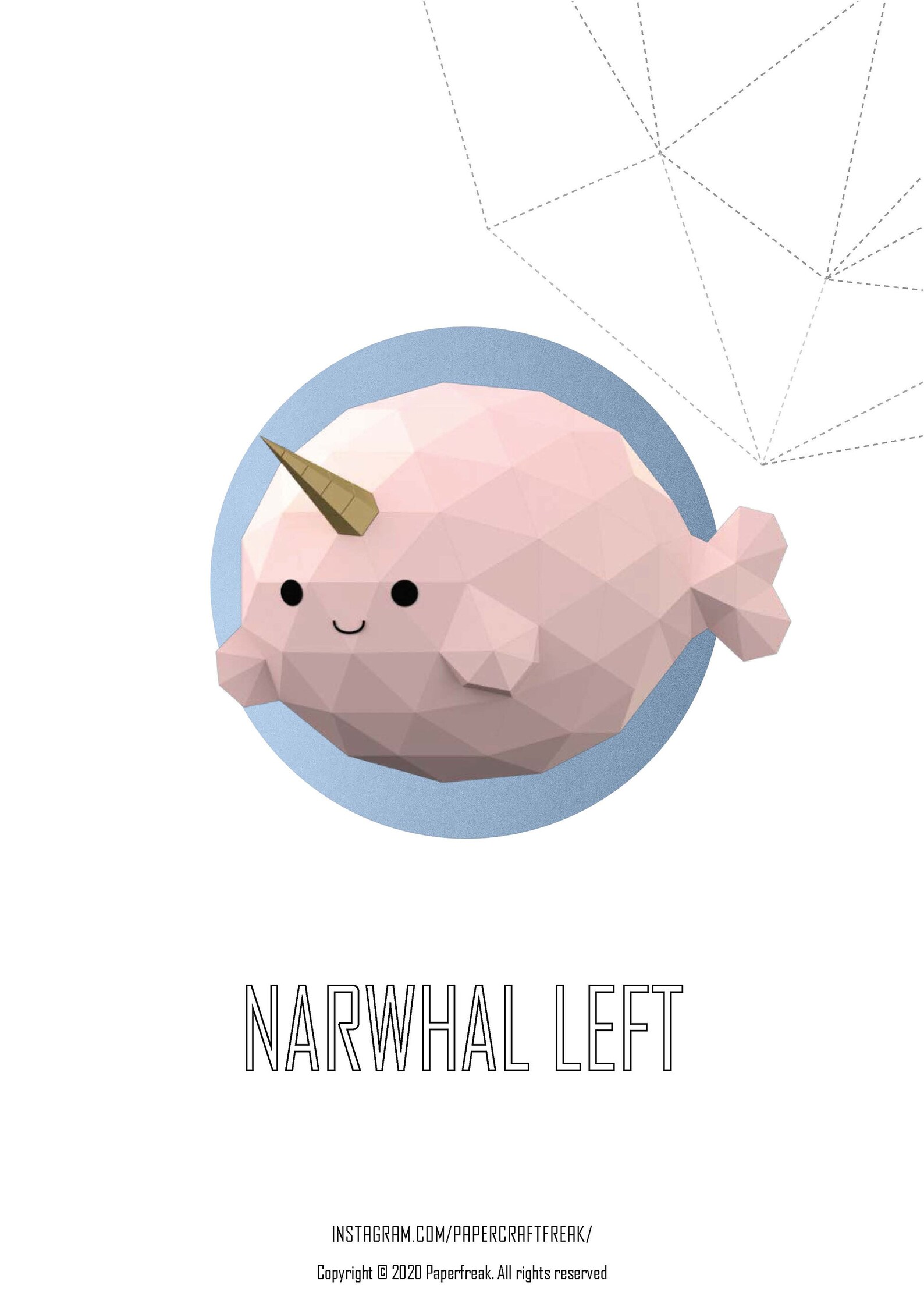 Papercraft 3d CUTE NARWHAL FISH Cartoon Anime Animal Paper - Etsy