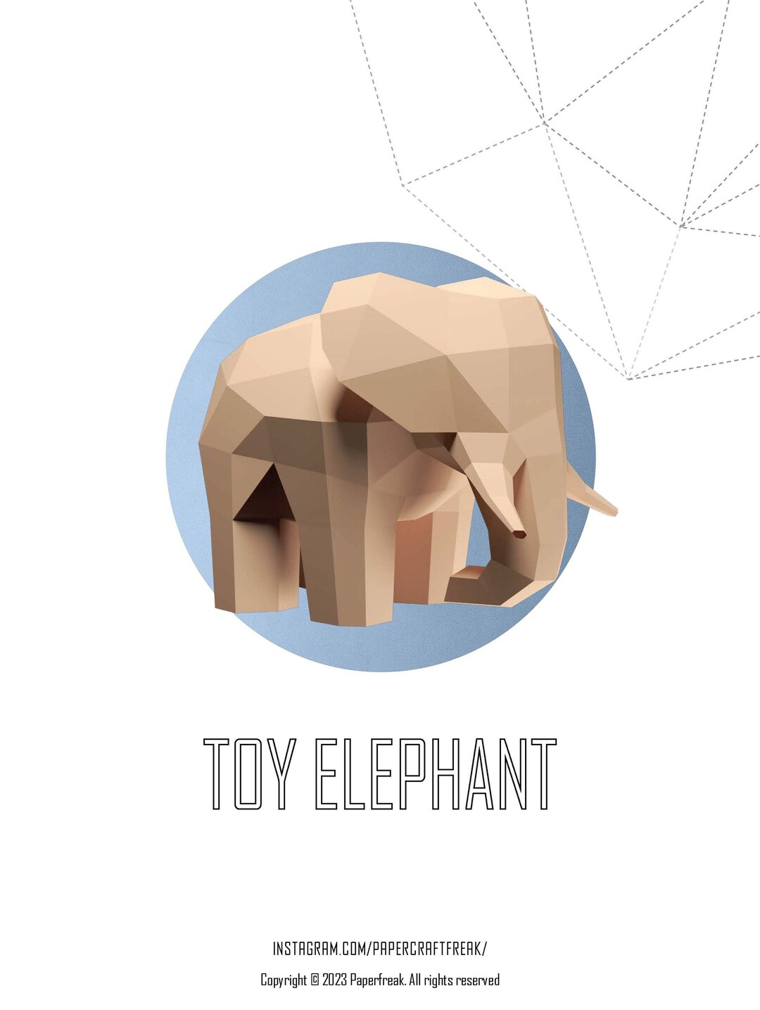 Papercraft 3D ELEPHANT TOY Pepakura Low Poly Paper Sculpture Printable ...