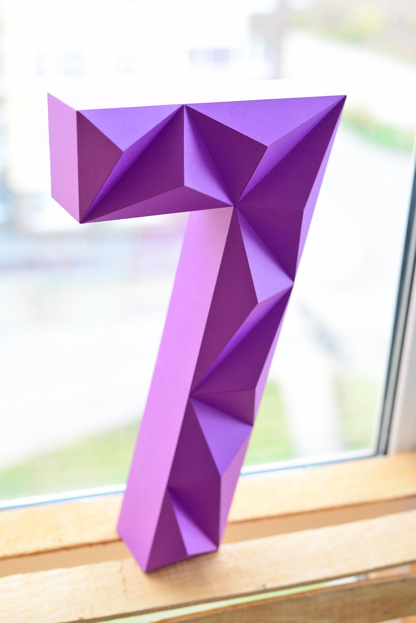 Papercraft 3D SEVEN 7 NUMBER Birthday Party Decor Pepakura Low - Etsy