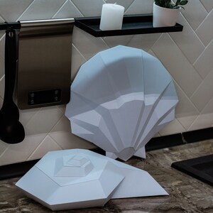 Papercraft 3d SET OF SHELLS Pepakura Sea Creatures Paperfreak Low Poly ...