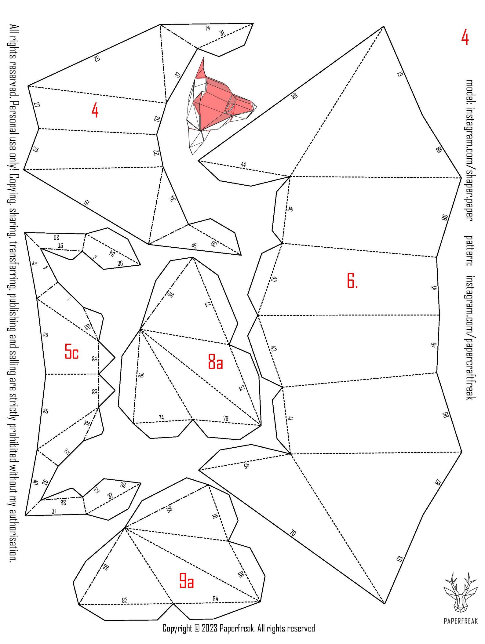 Papercraft 3D WOLF IN SUIT Pepakura Low Poly Paper Sculpture - Etsy