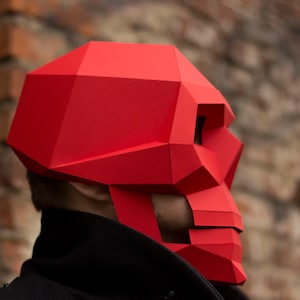 Papercraft 3D SKULL MASK Gothic Halloween Horror Pepakura Carnival Low ...