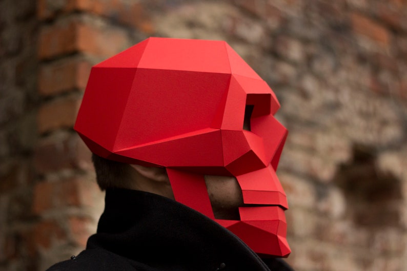 Papercraft 3D SKULL MASK Gothic Halloween Horror Pepakura - Etsy