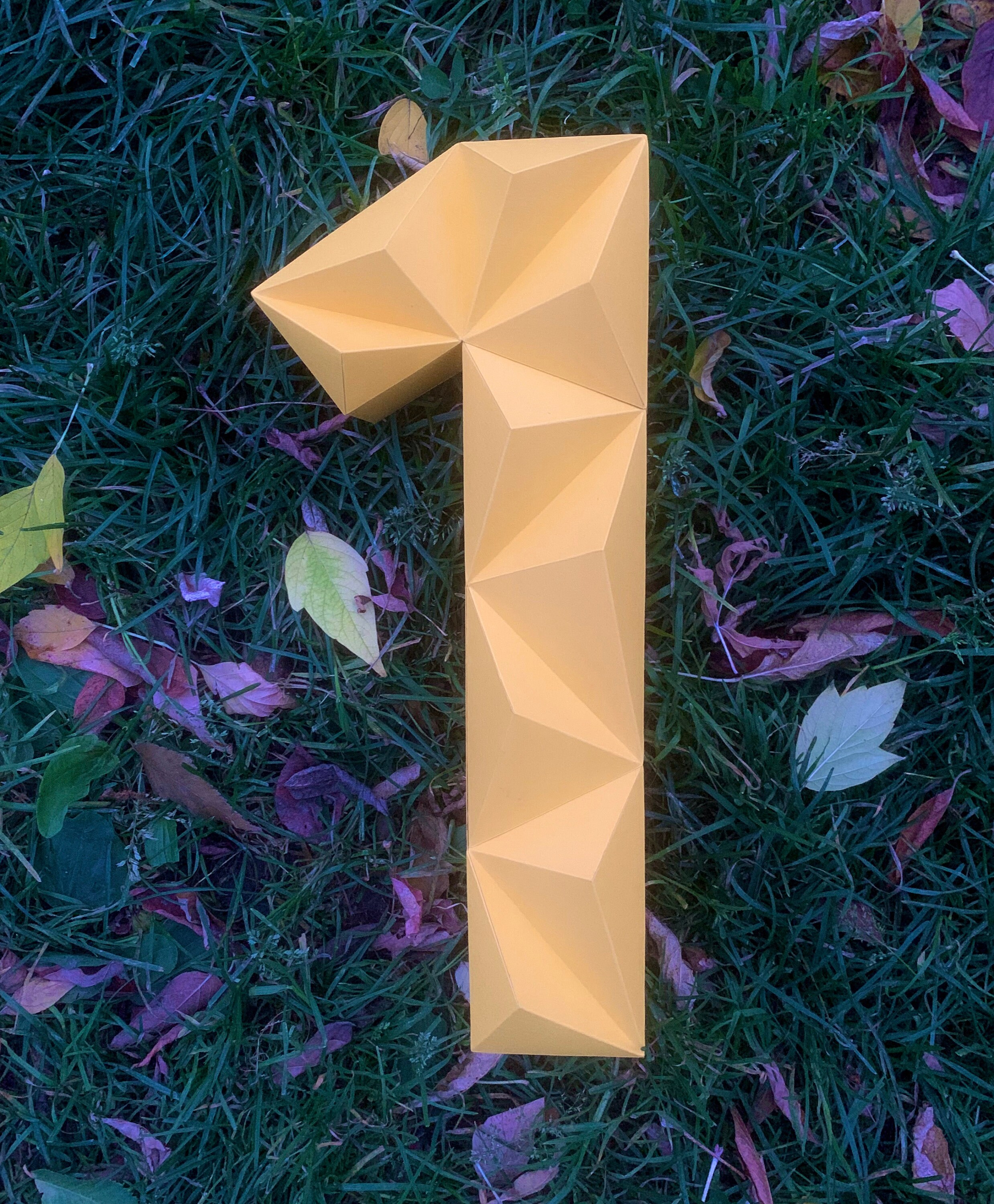 Papercraft 3D ONE 1 NUMBER Birthday Party Decor Pepakura Low - Etsy