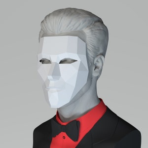 Papercraft 3D PLAIN FACE MASK Halloween Pepakura Faceless Venetian ...