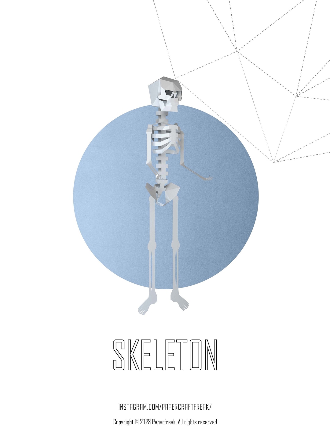 Papercraft 3D SKELETON SCULL and BONES Halloween Party Decor Pepakura ...