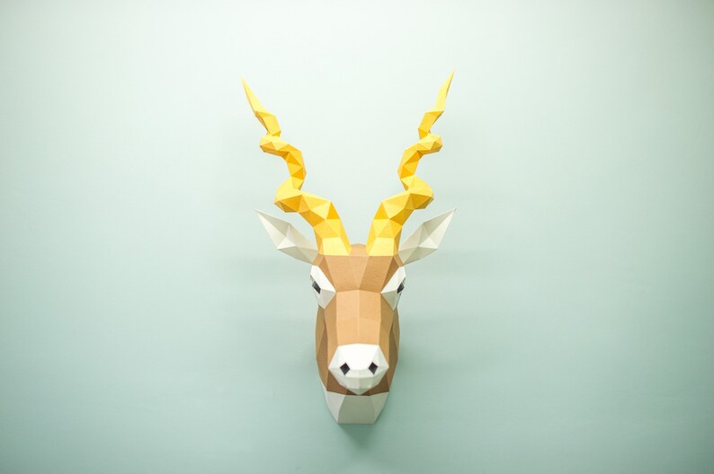 Papercraft 3D ANTELOPE BLACKBUCK Head Pepakura Template - Etsy