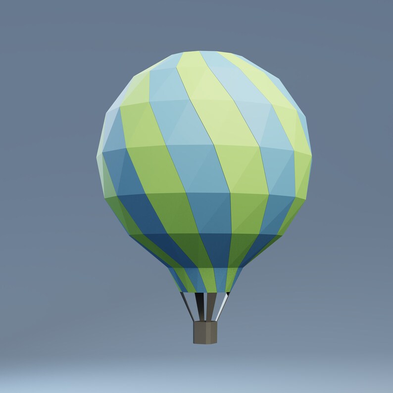 Papercraft 3D HOT AIR BALLOON 1 Pepakura Low Poly Paper - Etsy