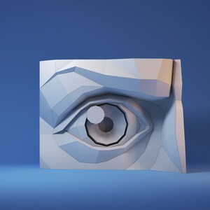 Papercraft 3D EYE SCULPTURE Left and Right Pepakura Low Polygonal Paper ...