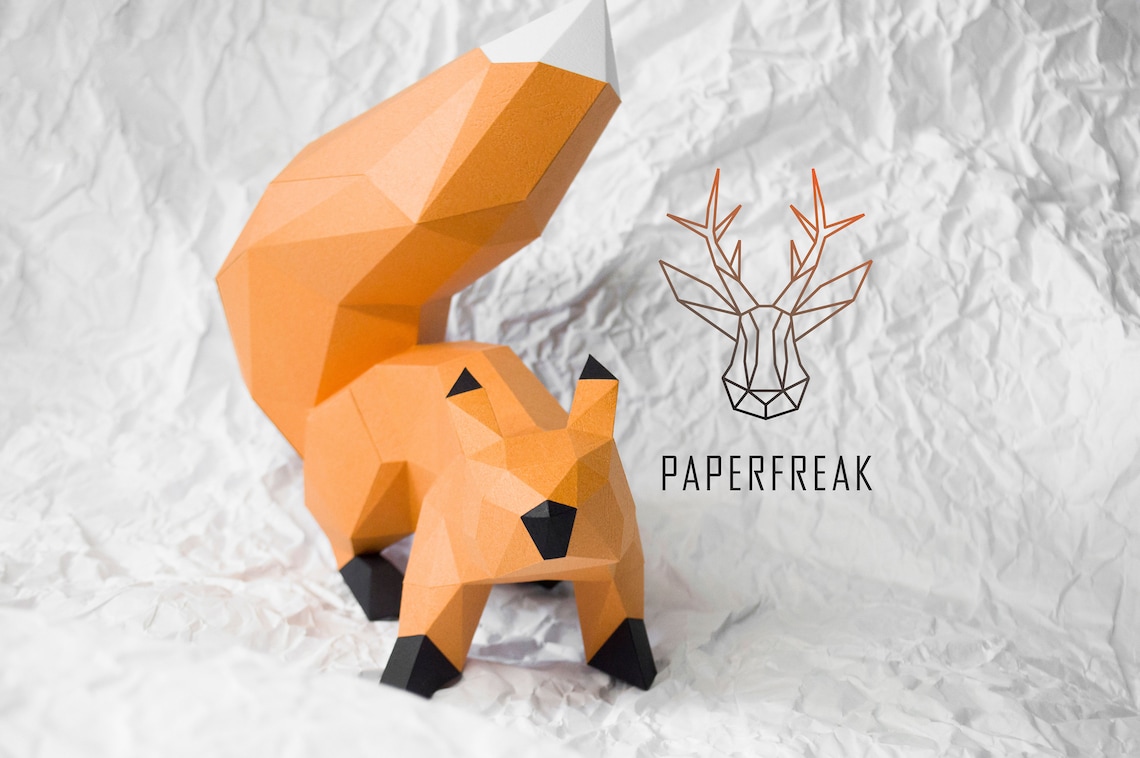 Papercraft 3d SQUIRREL 3D Type 2 Low Poly Paper Sculpture Diy - Etsy
