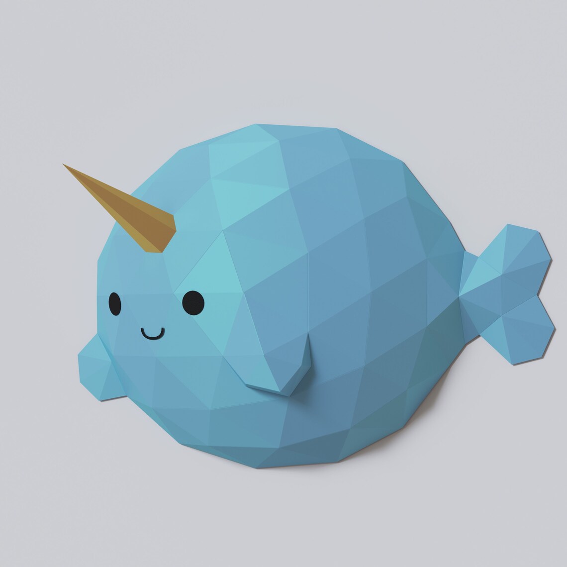 Papercraft 3d CUTE NARWHAL FISH Cartoon Anime Animal Paper - Etsy