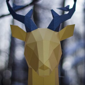 Papercraft 3D FLYING DEER Christmas Low Poly Paper Sculpture Diy Gift ...