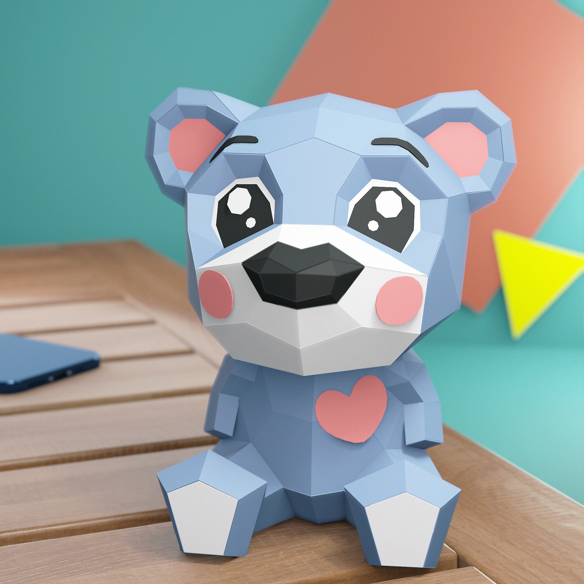 Papercraft 3D CARTOON TOY BEAR Low Poly Paper Sculpture Diy - Etsy