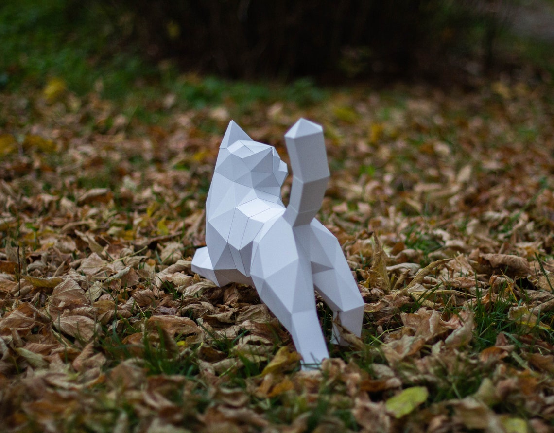 Papercraft 3D WALKING CAT Pepakura Gift Kitty Lover Cute | Etsy