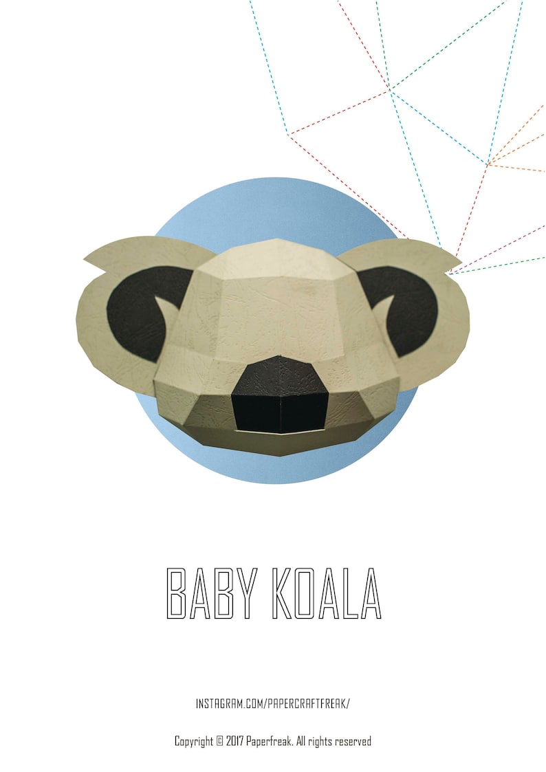 Papercraft 3d BABY KOALA Pepakura Small Australian Animal - Etsy