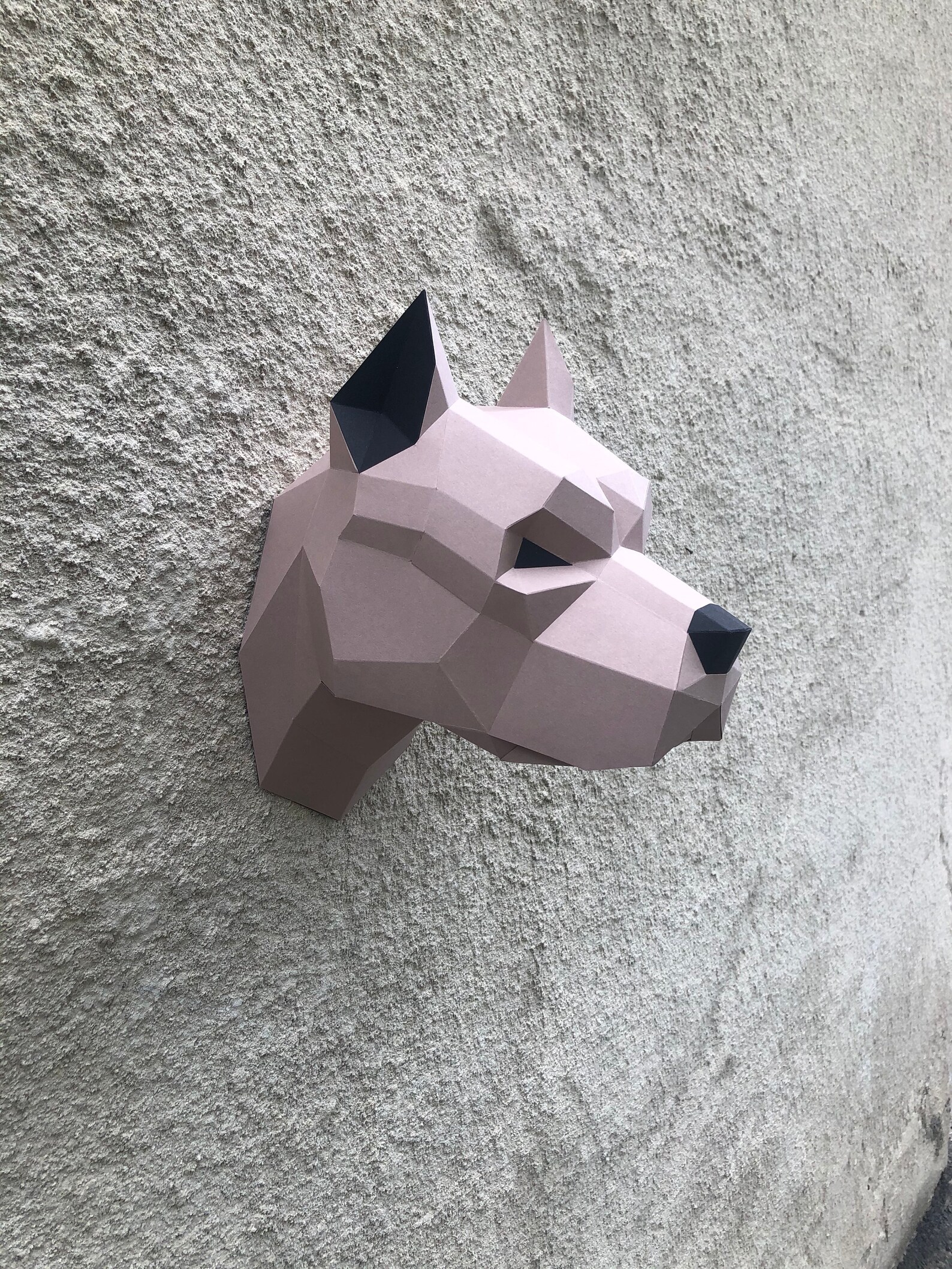 Papercraft 3d PITBULL DOG HEAD Low Poly Paper Sculpture Diy - Etsy