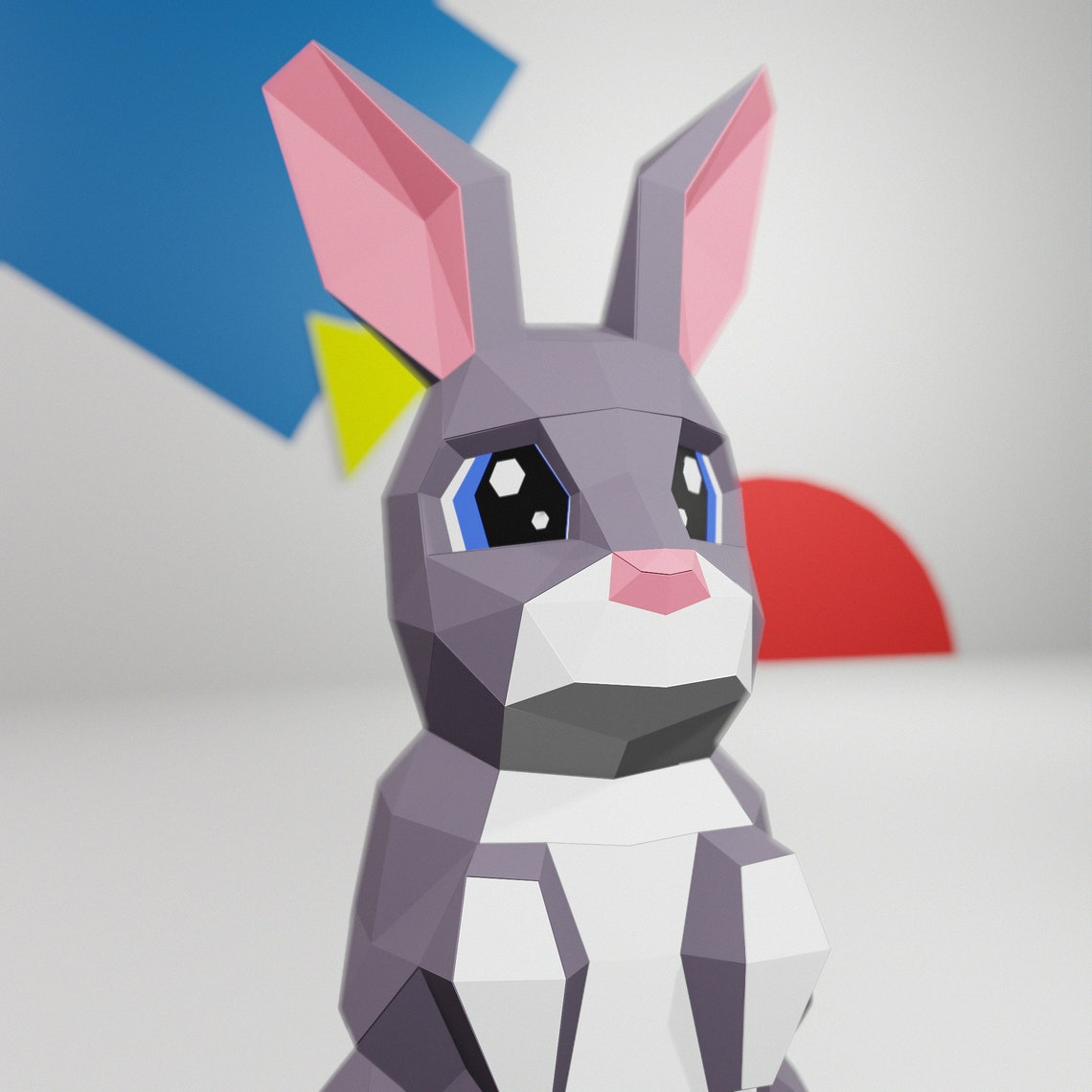 Papercraft 3d CUTE RABBIT BUNNY 3D Low Poly Paper Sculpture - Etsy