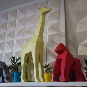 Papercraft 3D GIRAFFE SMALL Low Poly Paper Sculpture DIY Gift Decor ...