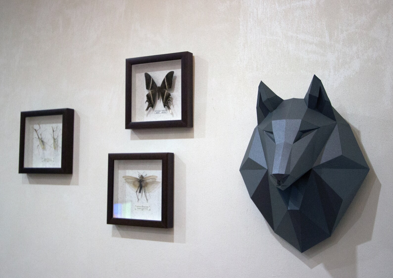 Papercraft 3D WOLF HEAD Pepakura Low Poly Paper Sculpture DIY Gift ...