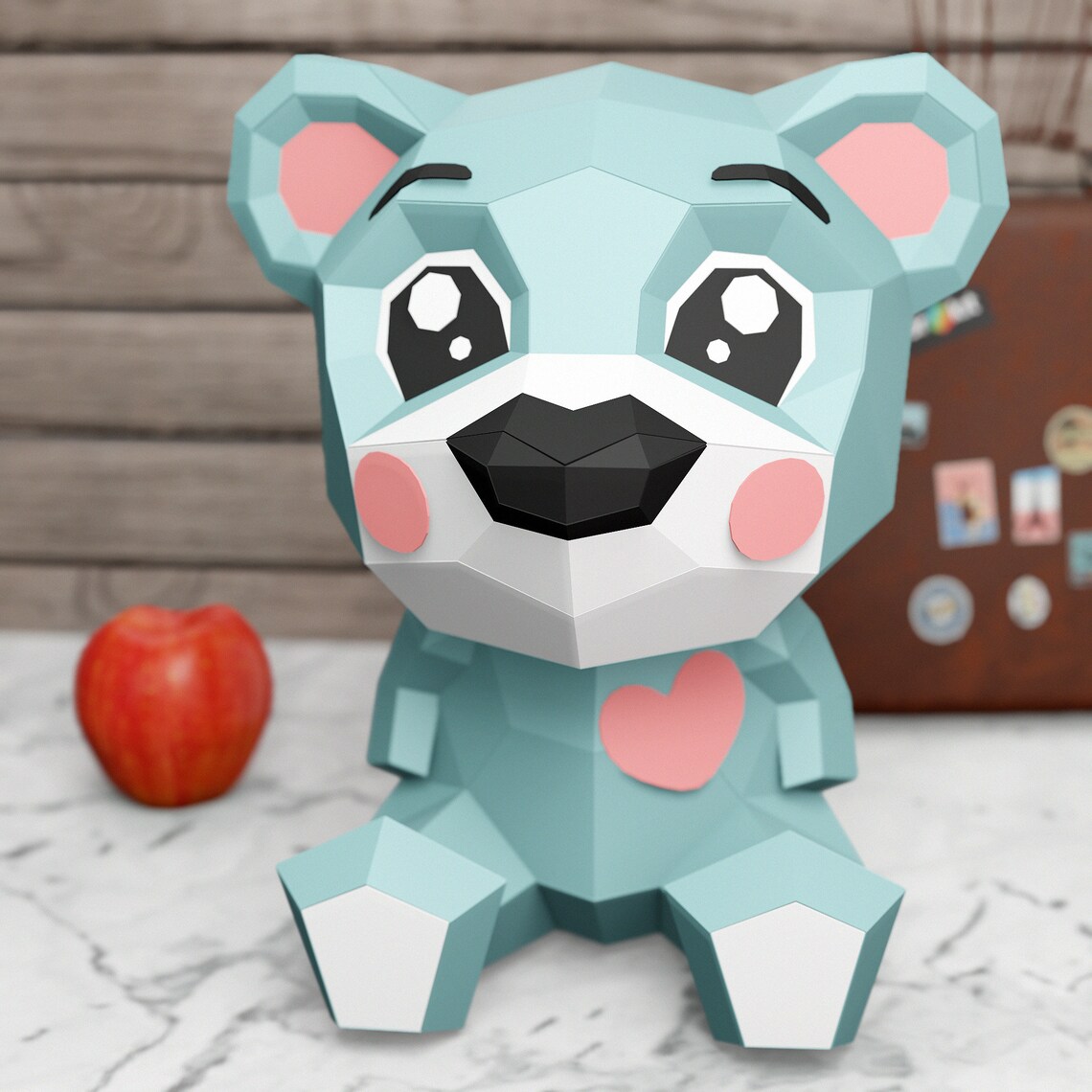 Papercraft 3D CARTOON TOY BEAR Low Poly Paper Sculpture Diy - Etsy