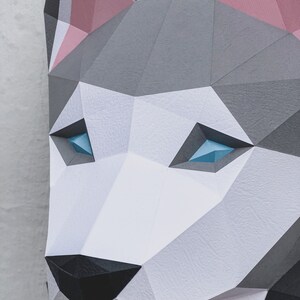 Papercraft 3D HUSKY DOG in SUIT Pepakura Low Poly Paper Sculpture Decor ...