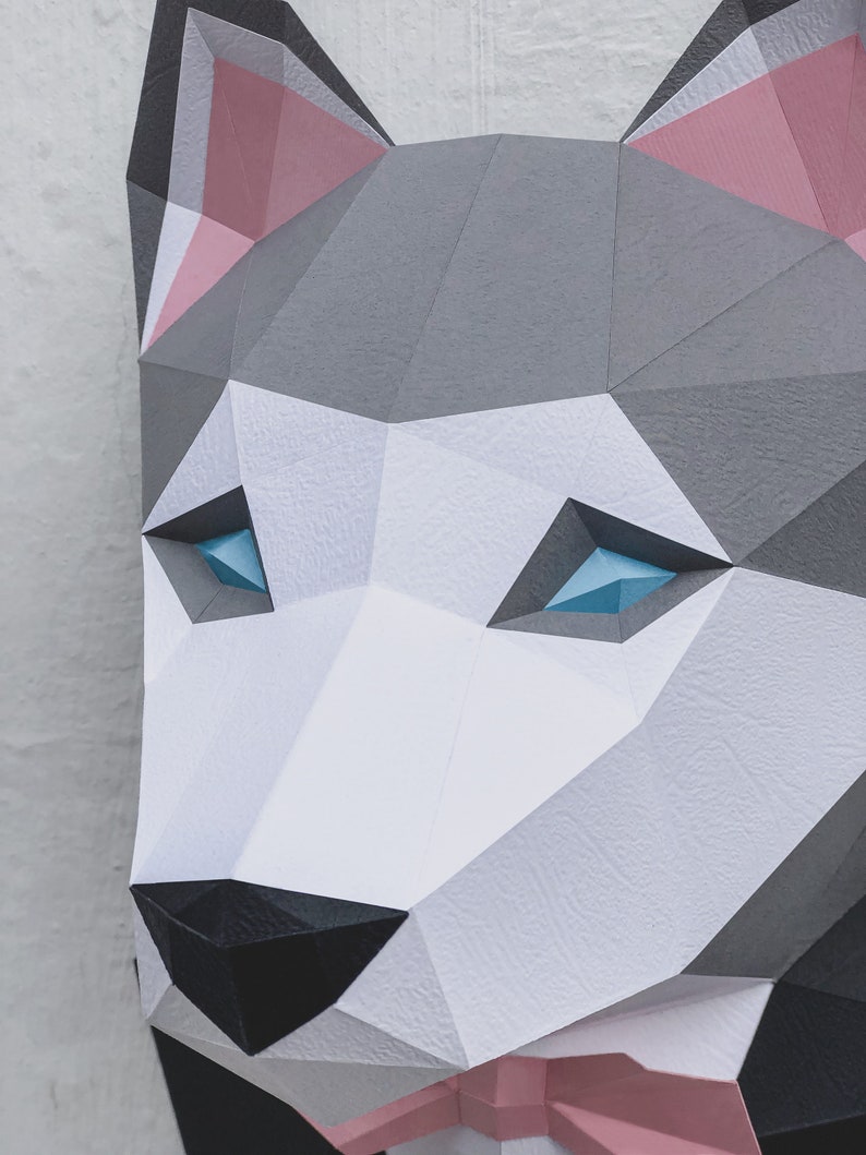 Papercraft 3D HUSKY DOG in SUIT Pepakura Low Poly Paper - Etsy