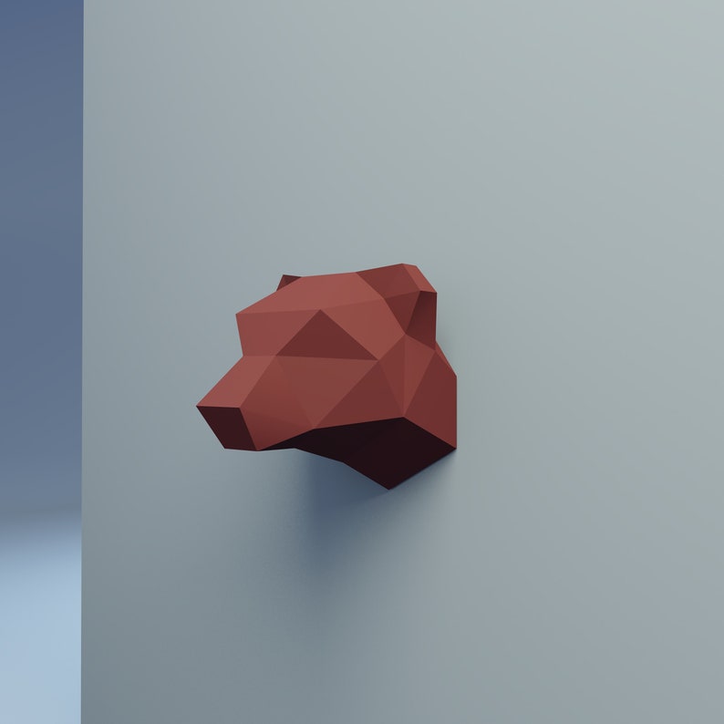 3dpapercraft 3d SMALL BEAR HEAD V2 Paper Sculpture Diy Gift - Etsy