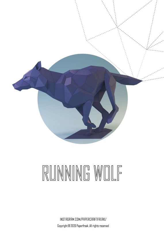 Papercraft 3D RUNNING WOLF FIGURE Pepakura Low Poly Paper - Etsy Canada