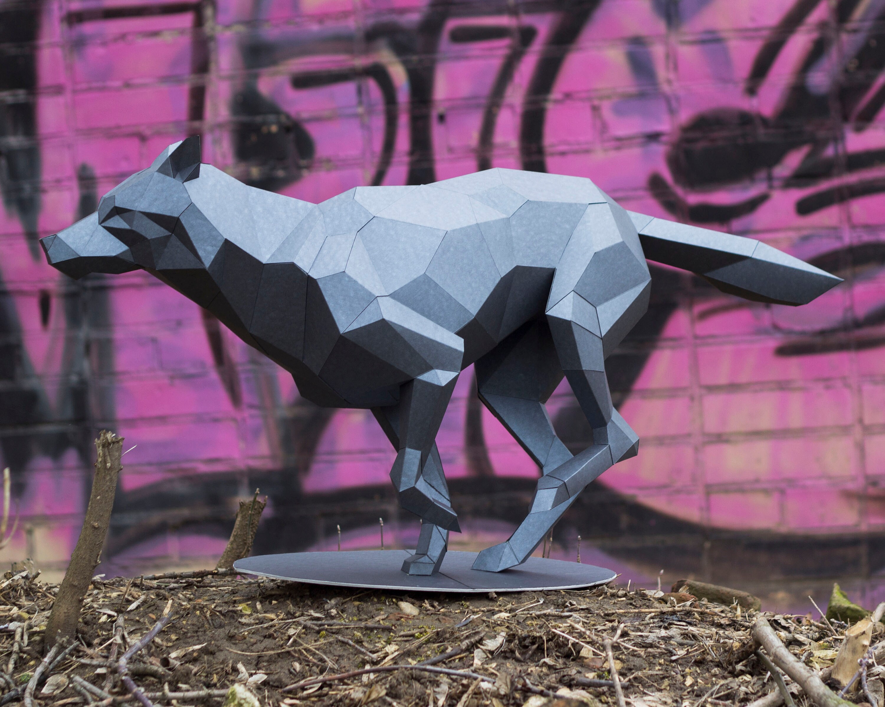 Papercraft 3D RUNNING WOLF FIGURE Pepakura Low Poly Paper - Etsy Canada